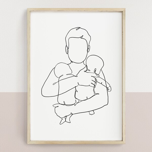 Parents Holding Twin Babies Line Art Set of 3 | Printable Twins Wall ...