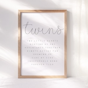 Twins" Baby Room Sign Wall Art | Neutral Twin Nursery Wall Decor ...