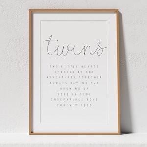 Twins" Baby Room Sign Wall Art | Neutral Twin Nursery Wall Decor ...