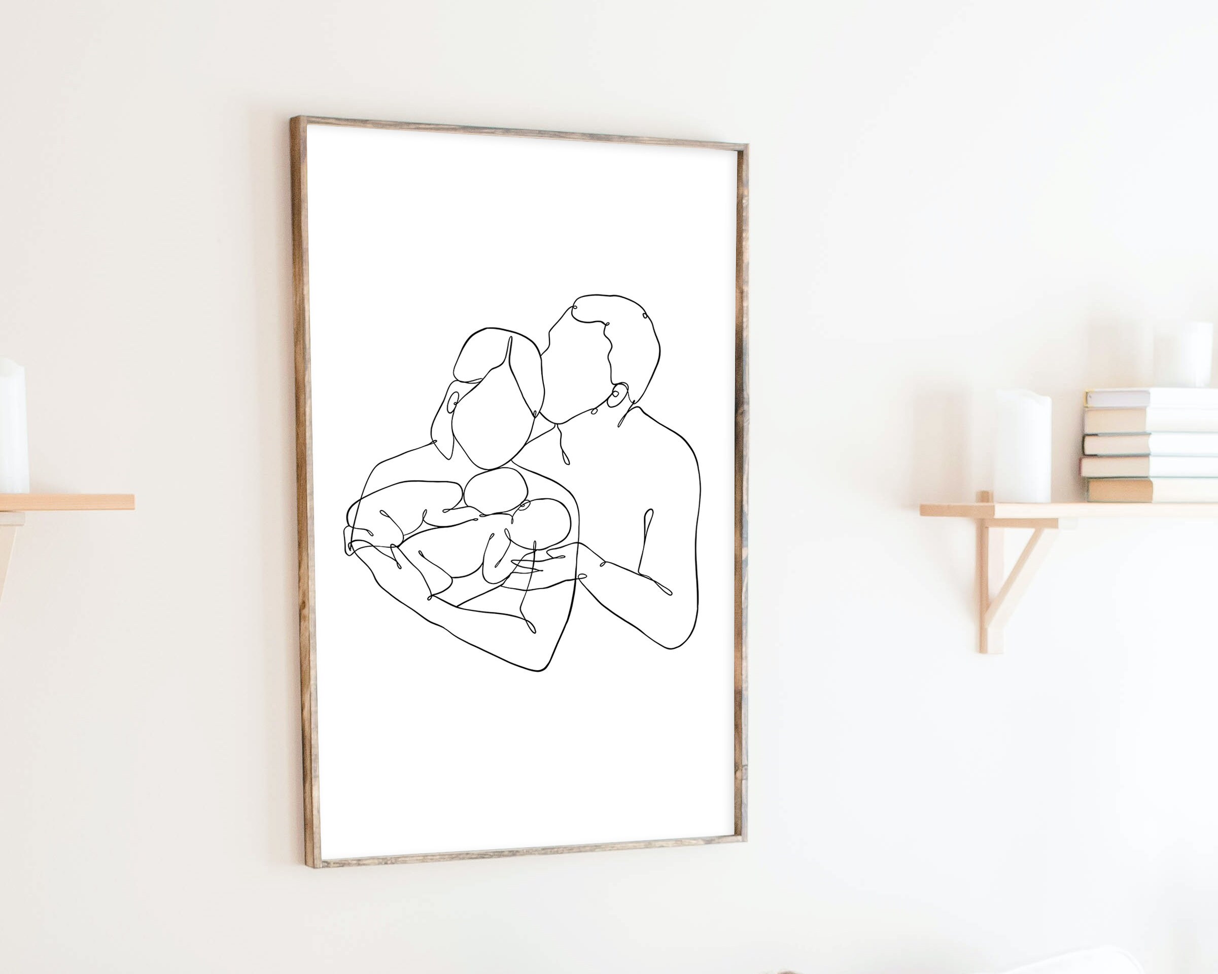 Twins Nursery Art Print Printable Lineart Wallart Gender - Etsy