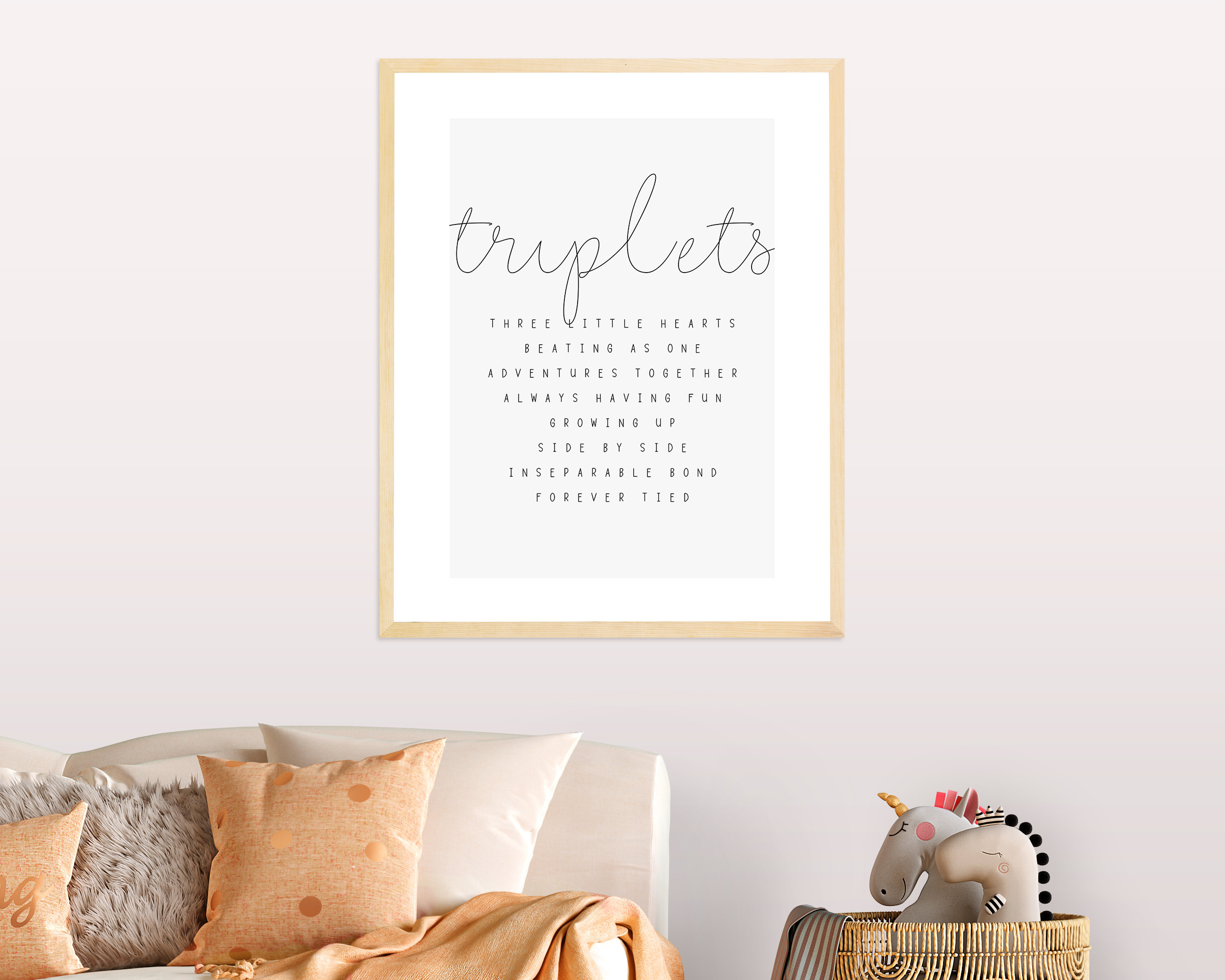 Triplets Baby Room Sign Wall Art Neutral Triplet Nursery - Etsy