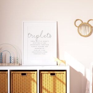 Triplets Baby Room Sign Wall Art | Neutral Triplet Nursery Wall Decor ...