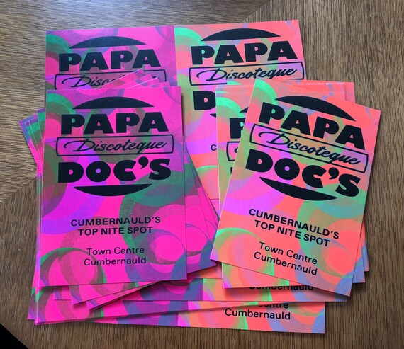 A5 rétro paps nightclub print Rose ou Orange. - Etsy France