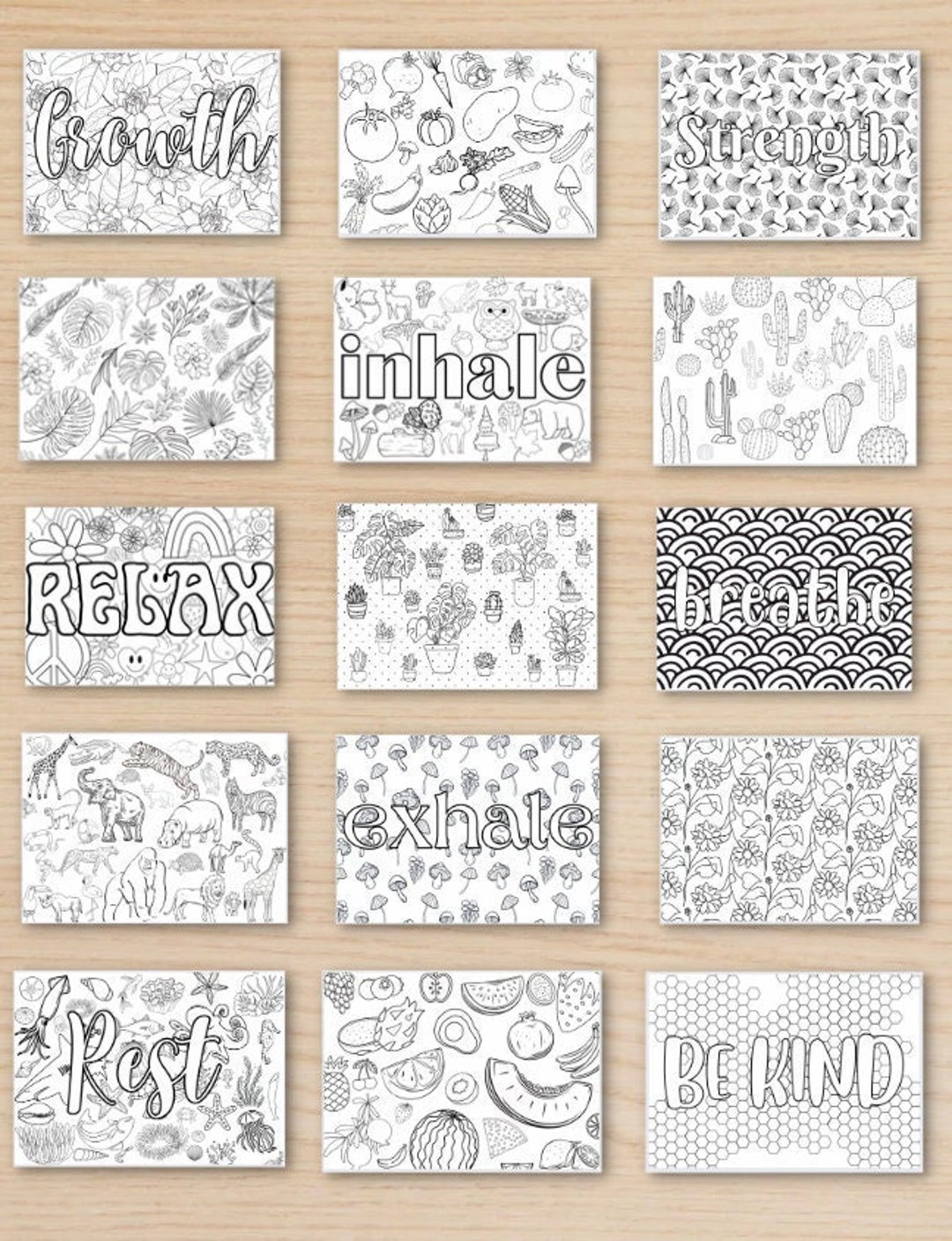 Relaxing Coloring Pages- 15 Pages for Digital Download to Color on Your ...