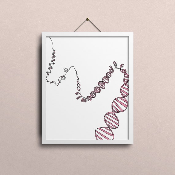 DNA Art Biology Drawing Digital Download. Add This Beautiful - Etsy