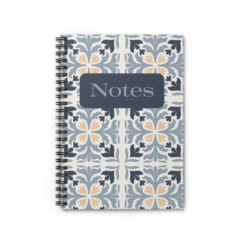 Blue Tile Spiral Notebook Ruled Line - Etsy
