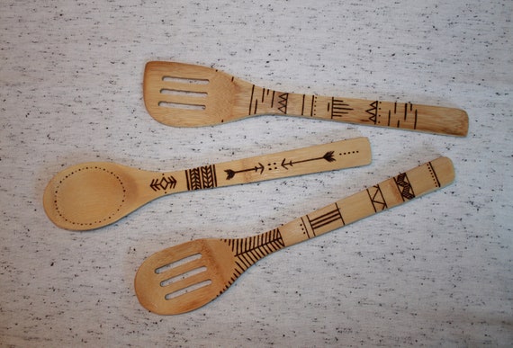 Hand-Burned Kitchen Utensils | Etsy