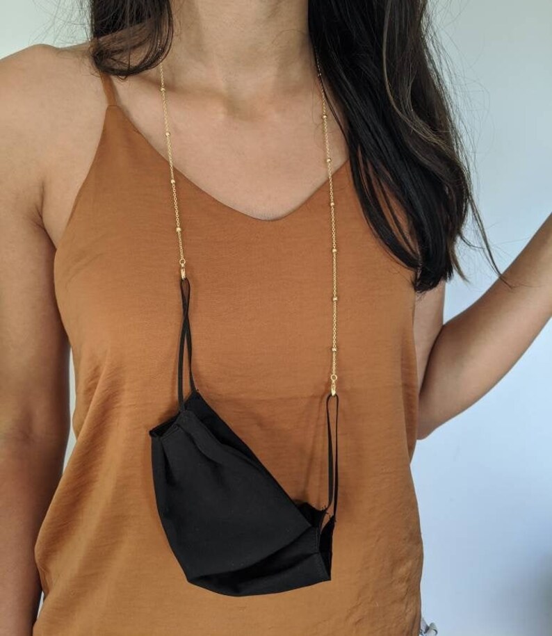 UK SELLER Face Mask Necklace Chain 18ct Gold Plated Face | Etsy