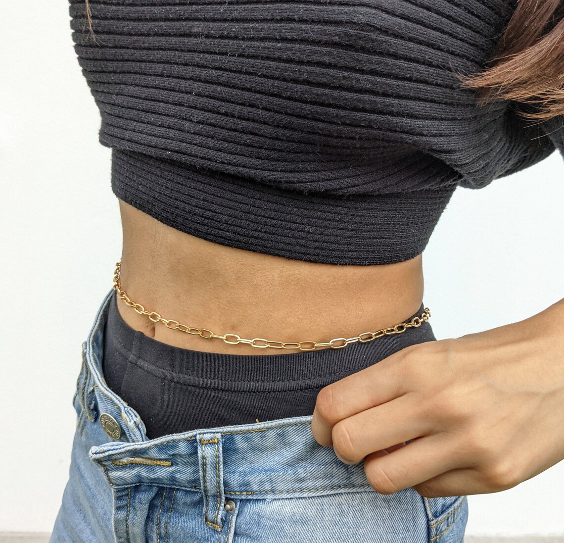 18ct Gold Plated Waist Chain Belly/hip Chain Body Chain - Etsy UK