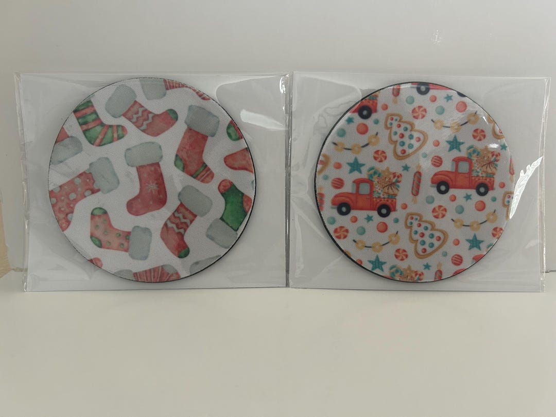 Christmas Neoprene Coaster Set - Etsy