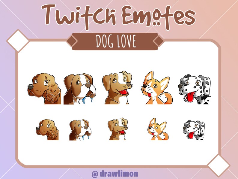 Emotes - Twitch Pack - Dogs Collection Edition - Stream Emote Hype Hi ...