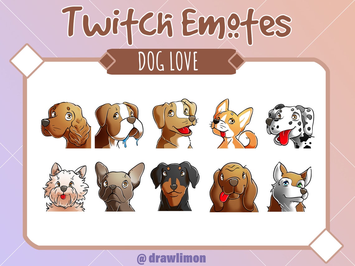 Emotes - Twitch Pack - Dogs Collection Edition - Stream Emote Hype Hi ...