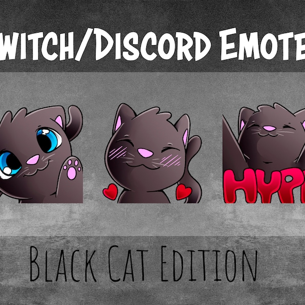 Black Cat Hype Emotes - Etsy