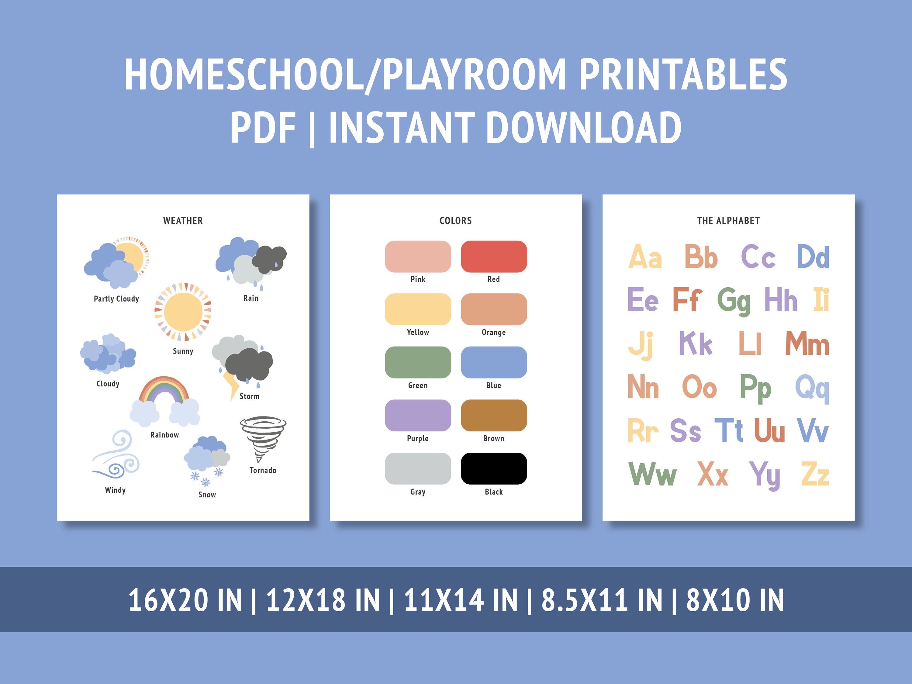 Homeschool Wall Decor Playroom Printables Educational Wall Decor PDF ...