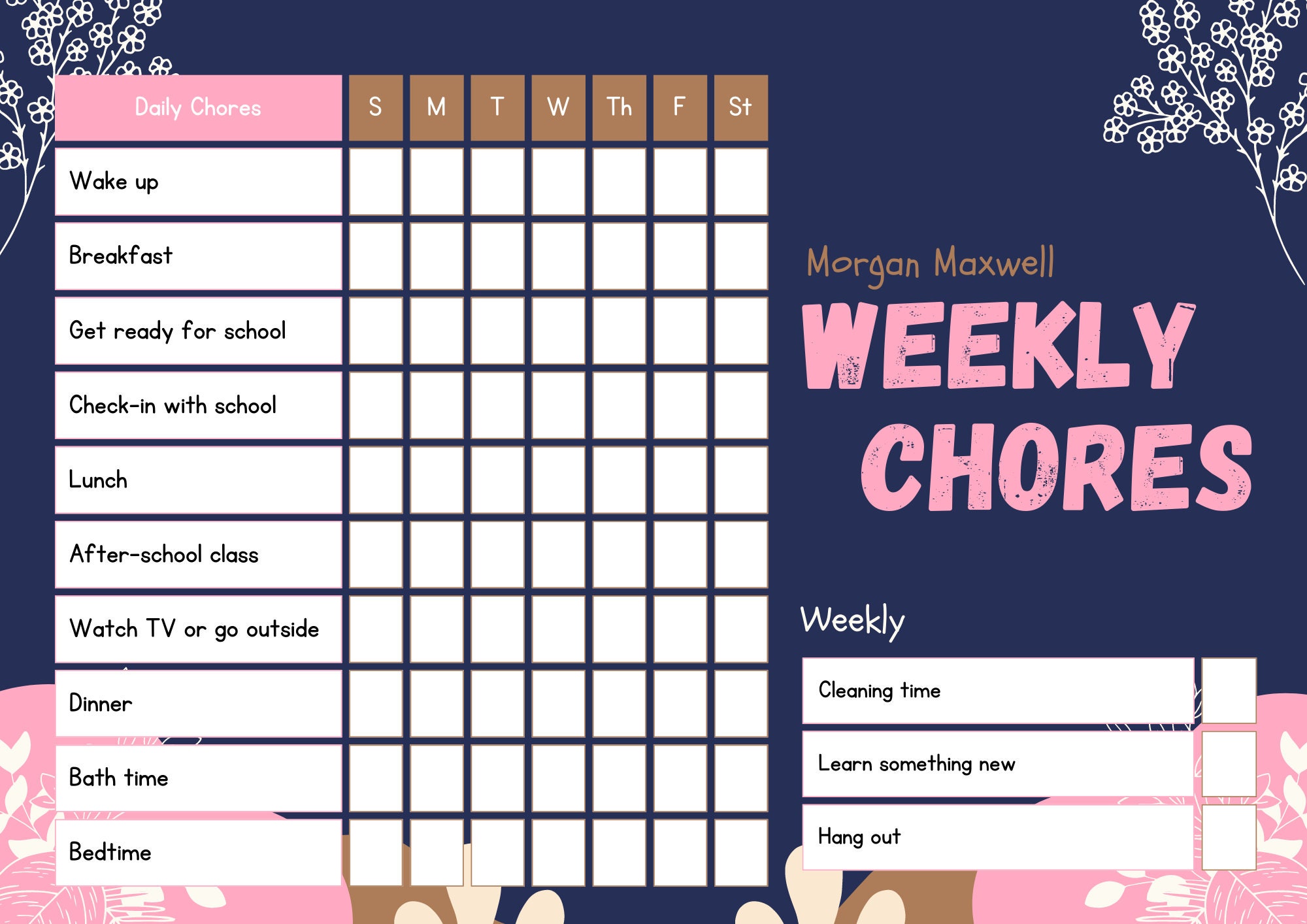Kids Minimalist Chore Charts Planner, Chore Chart for Kids, Kids Chores ...