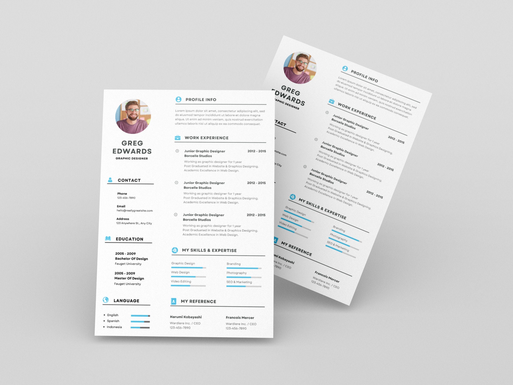 Clean Professional Résumé Template, Executive Resume, Professional ...