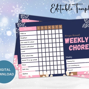 Kids Minimalist Chore Charts Planner, Chore Chart for Kids, Kids Chores ...