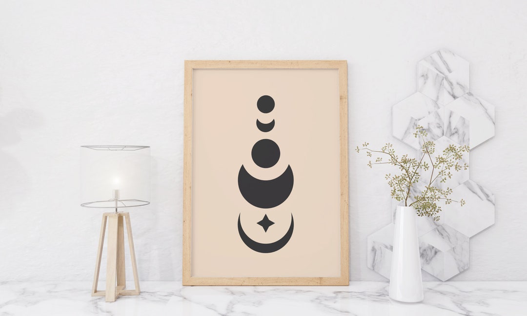 Half Full Moon Abstract Shapes Art Print - Etsy