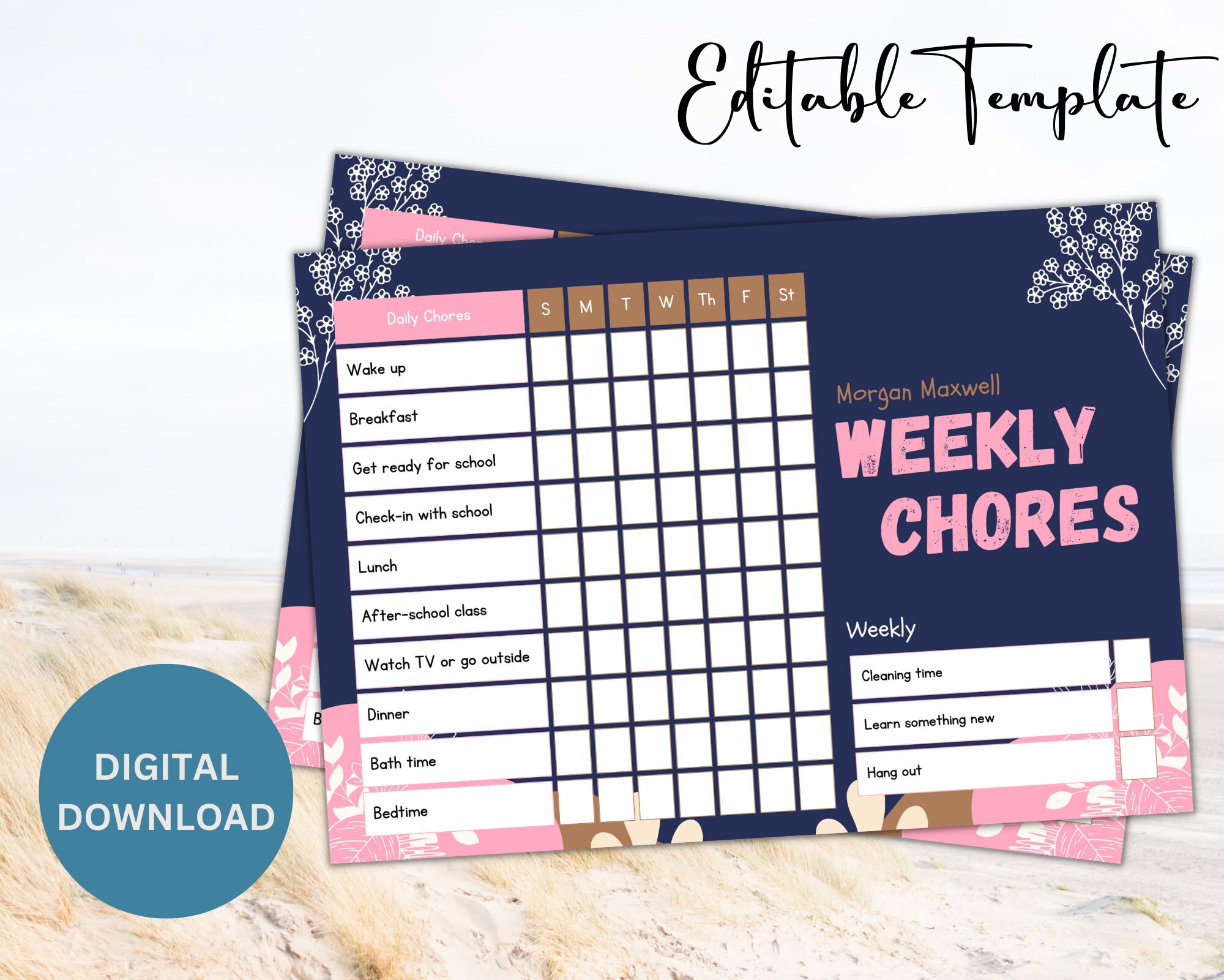 Kids Minimalist Chore Charts Planner, Chore Chart for Kids, Kids Chores ...