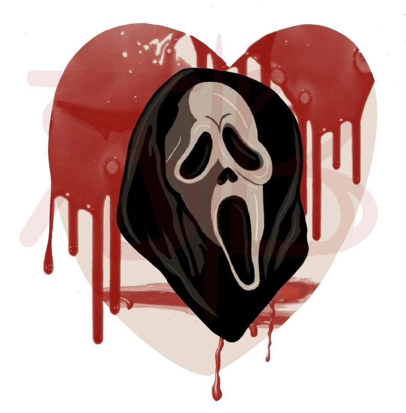 Ghostface Heart Sticker Scream Sticker Scream Ghost Face - Etsy