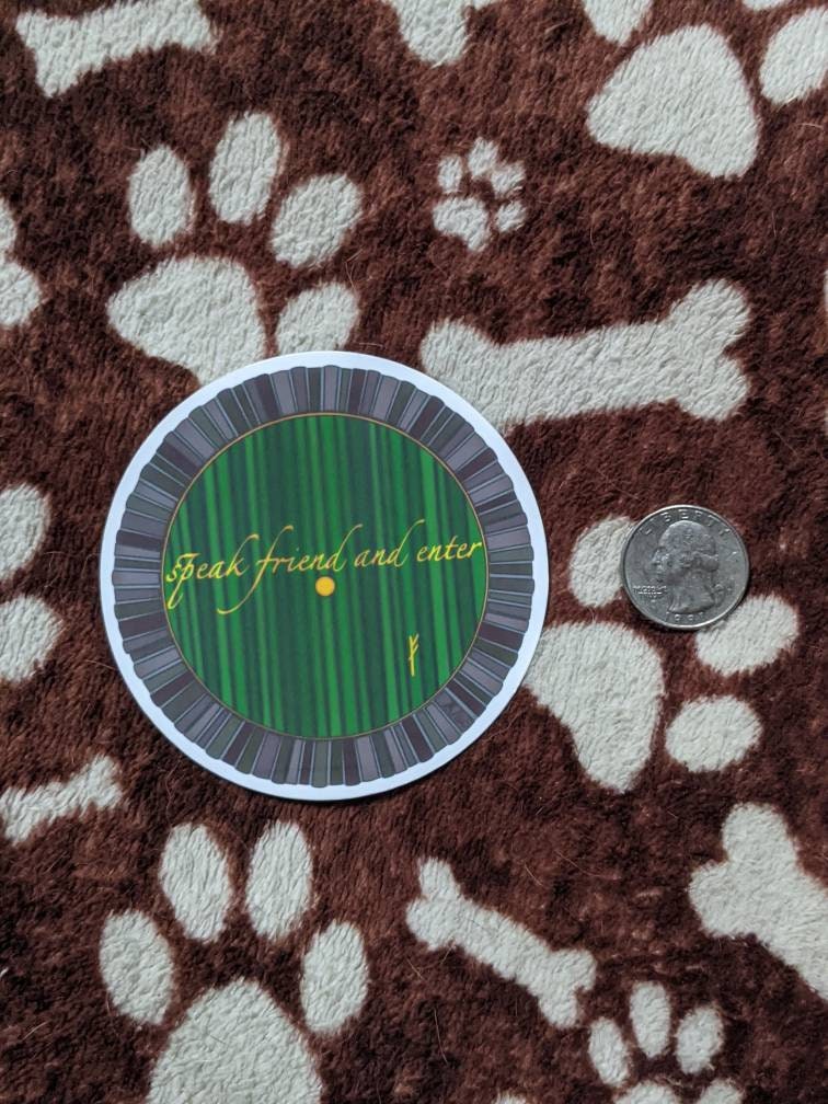 Bilbo door sticker the hobbit sticker speak friend and enter | Etsy