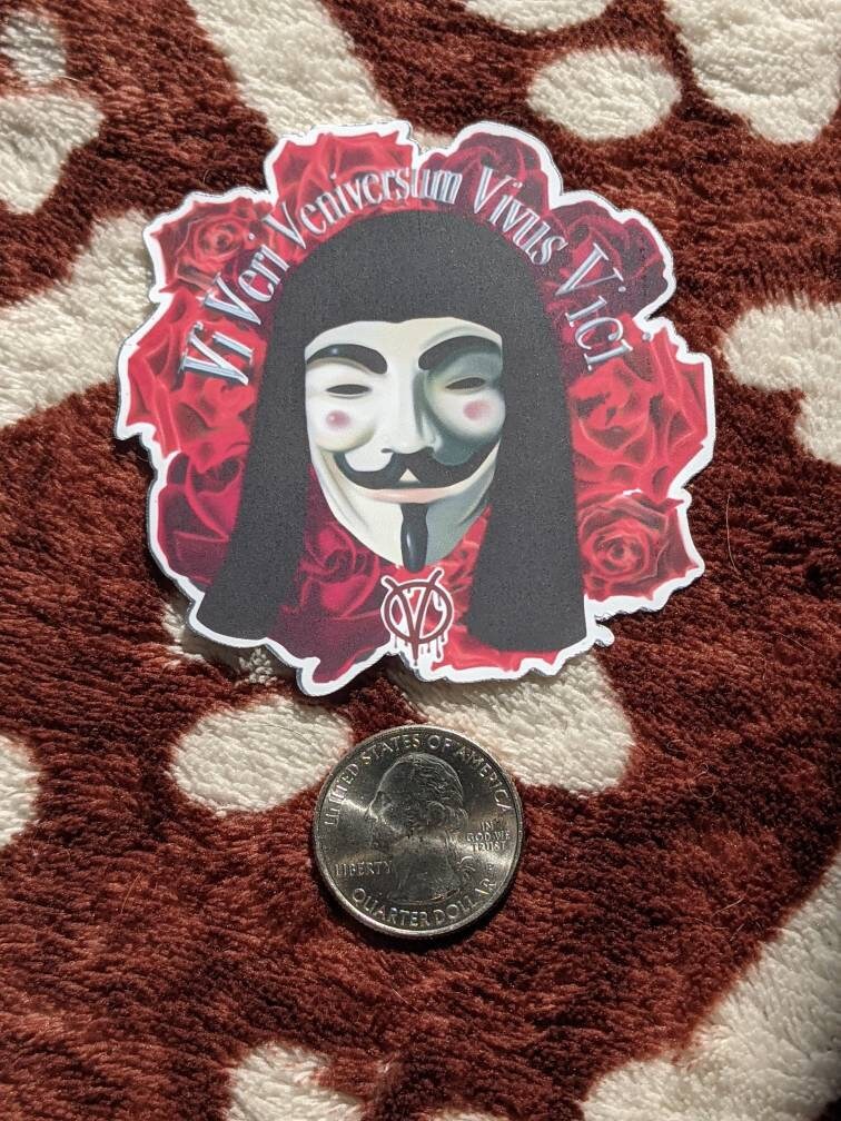 V for vendetta scarlet roses sticker v for vendetta sticker | Etsy