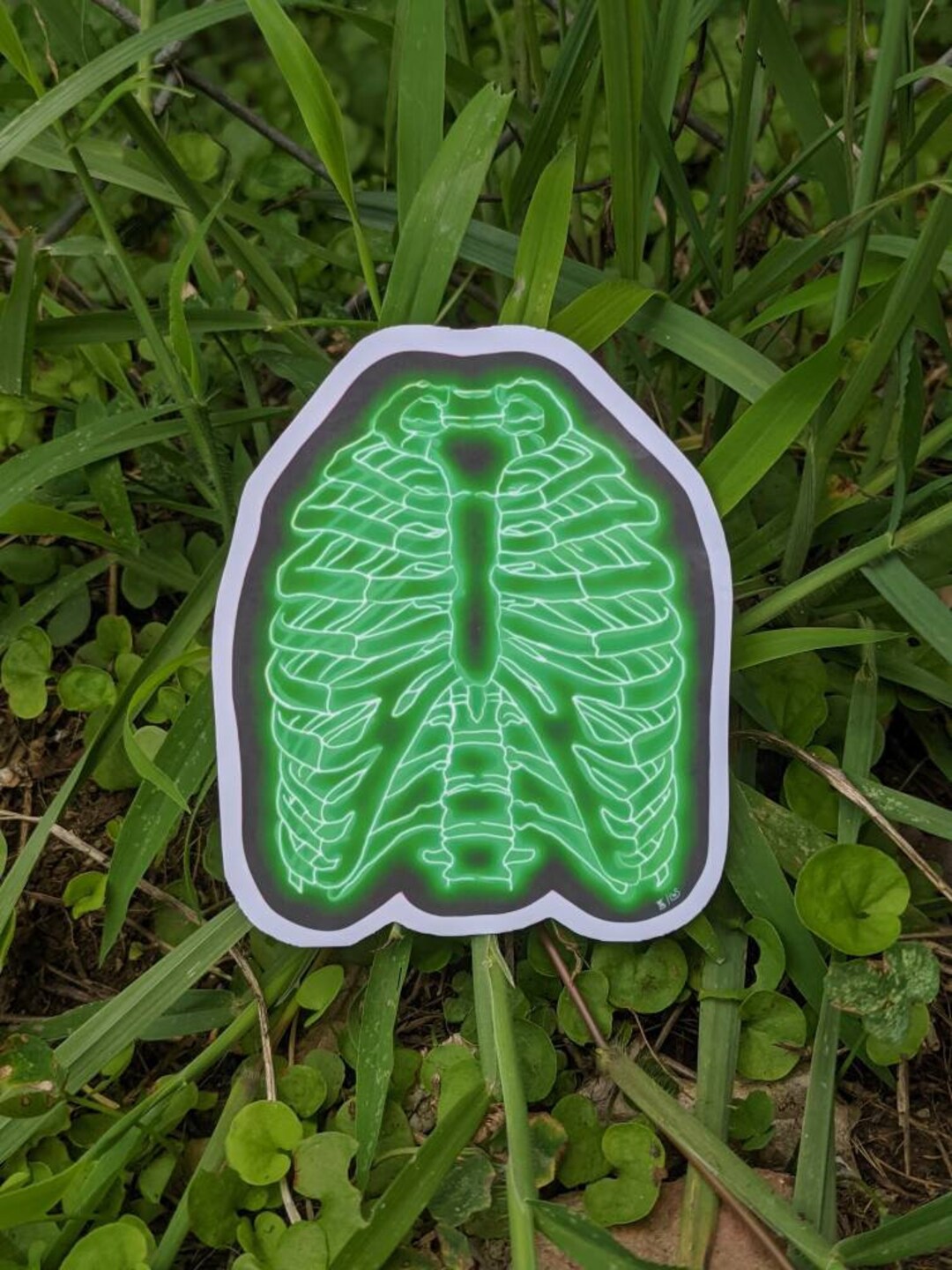 Neon Rib Sticker Skeleton Sticker Neon Skeleton Sticker - Etsy UK