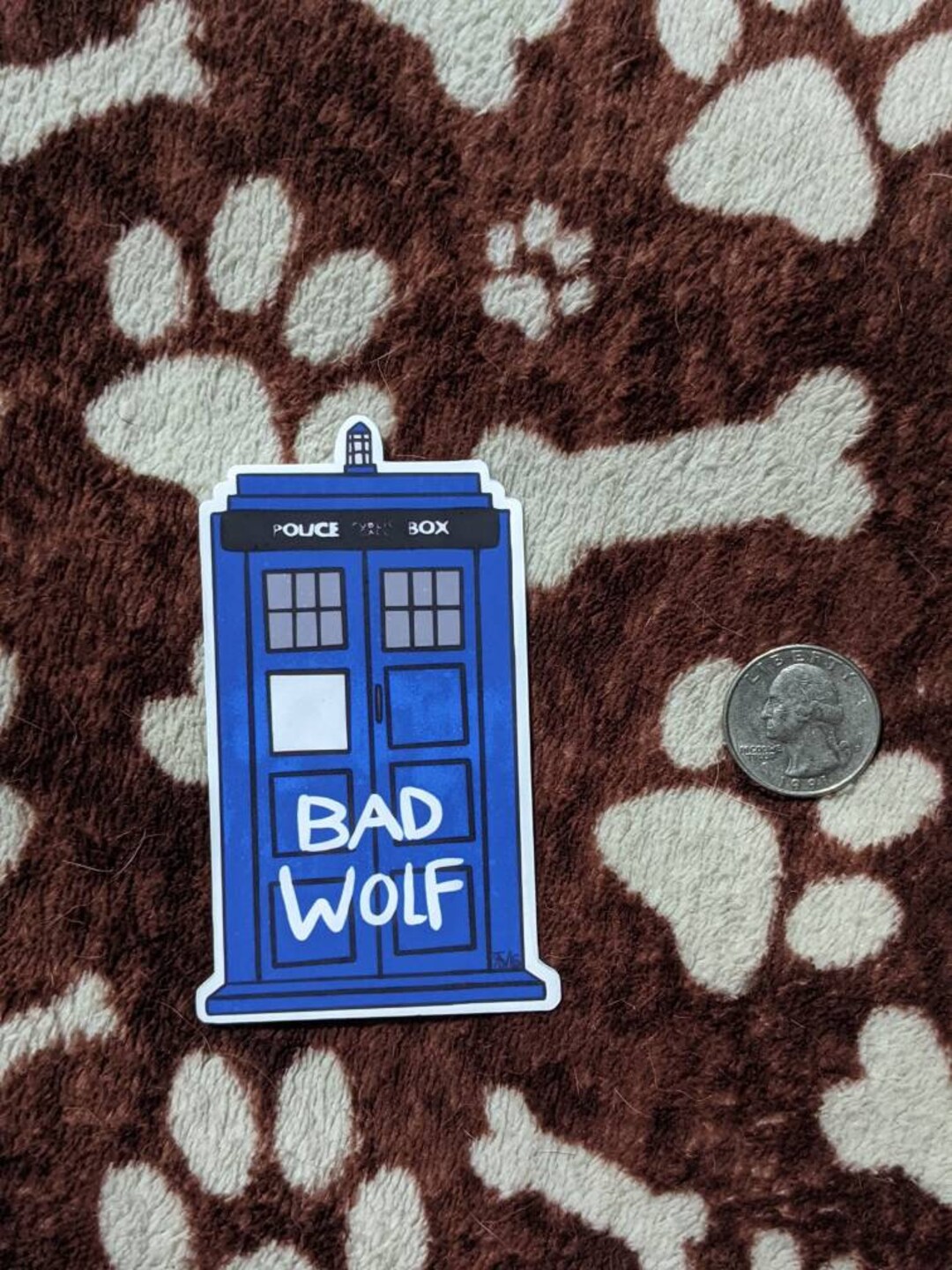 Bad wolf Tardis sticker doctor who sticker doctor who tardis sticker ...