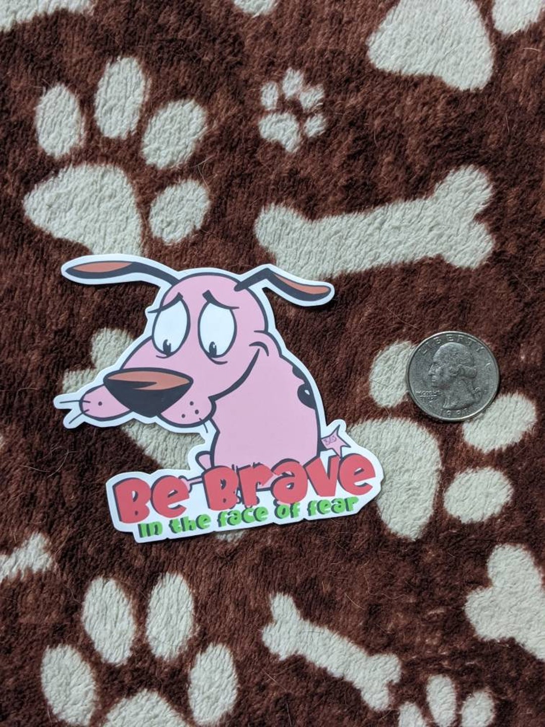 Courage the Cowardly Dog Be Brave Sticker,courage the Cowardly Dog ...