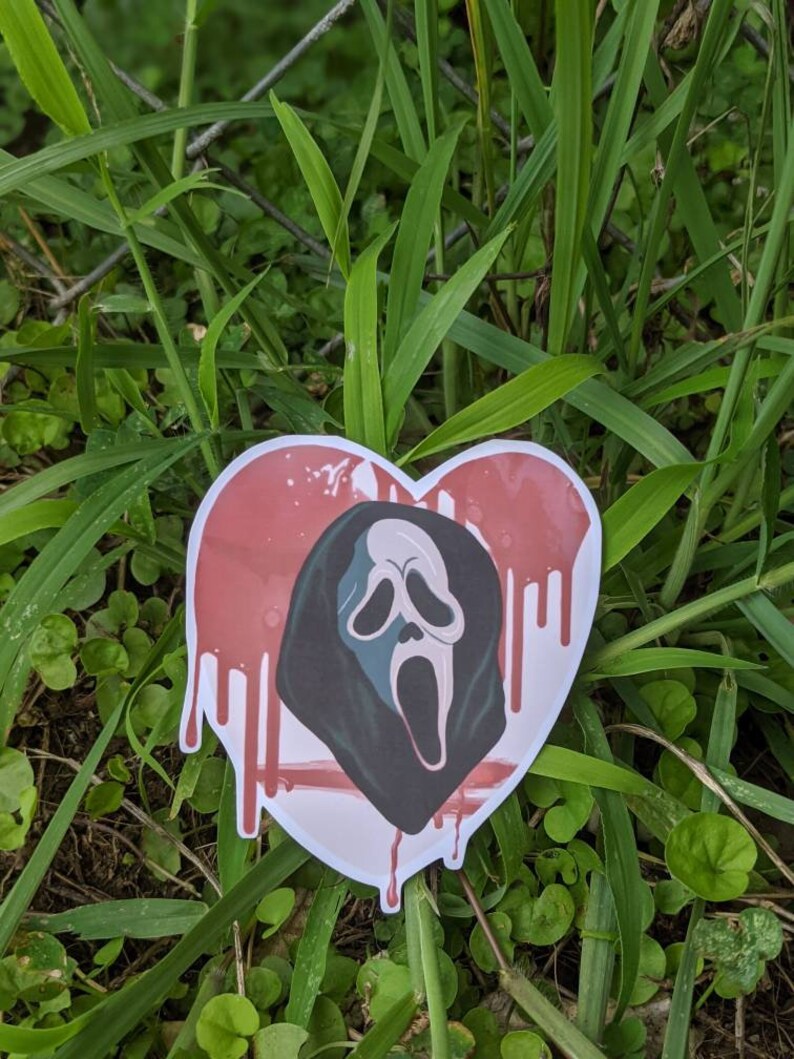 Ghostface Heart Sticker Scream Sticker Scream Ghost Face - Etsy