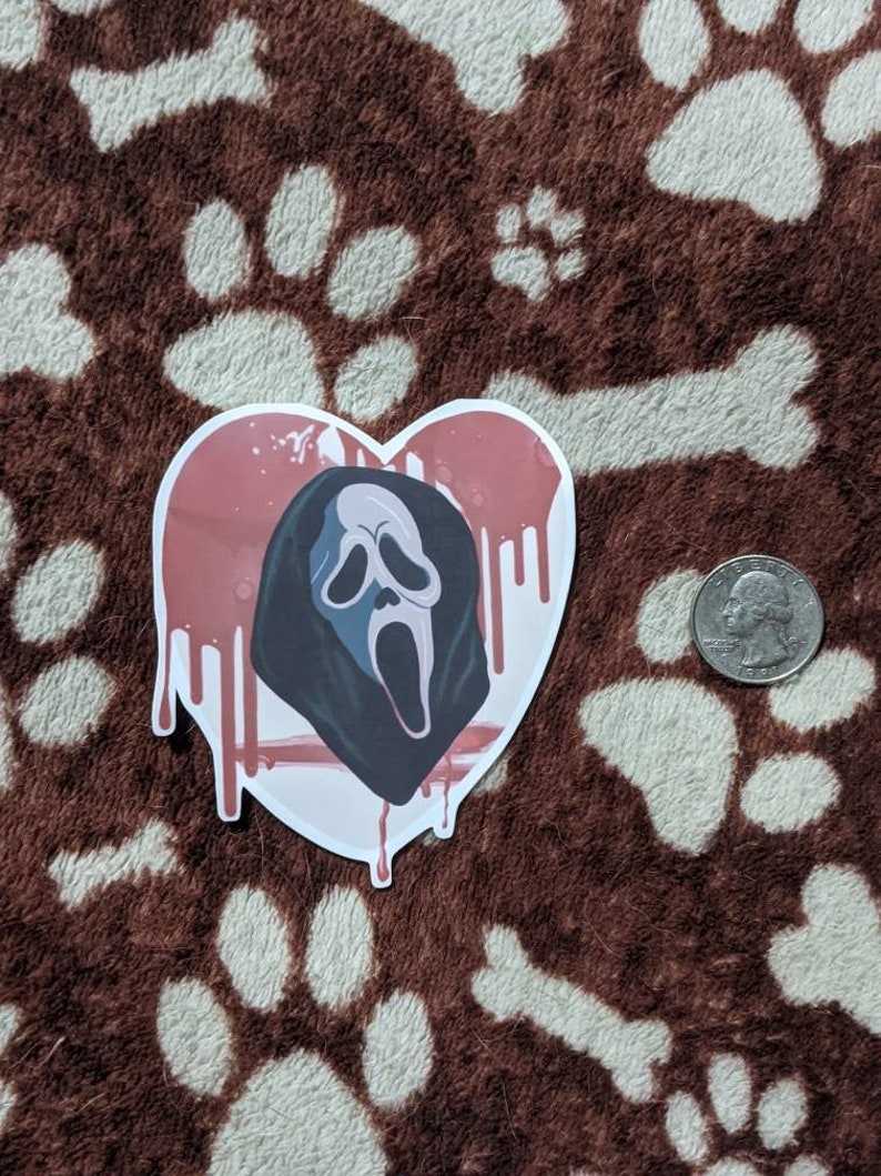 Ghostface Heart Sticker Scream Sticker Scream Ghost Face | Etsy