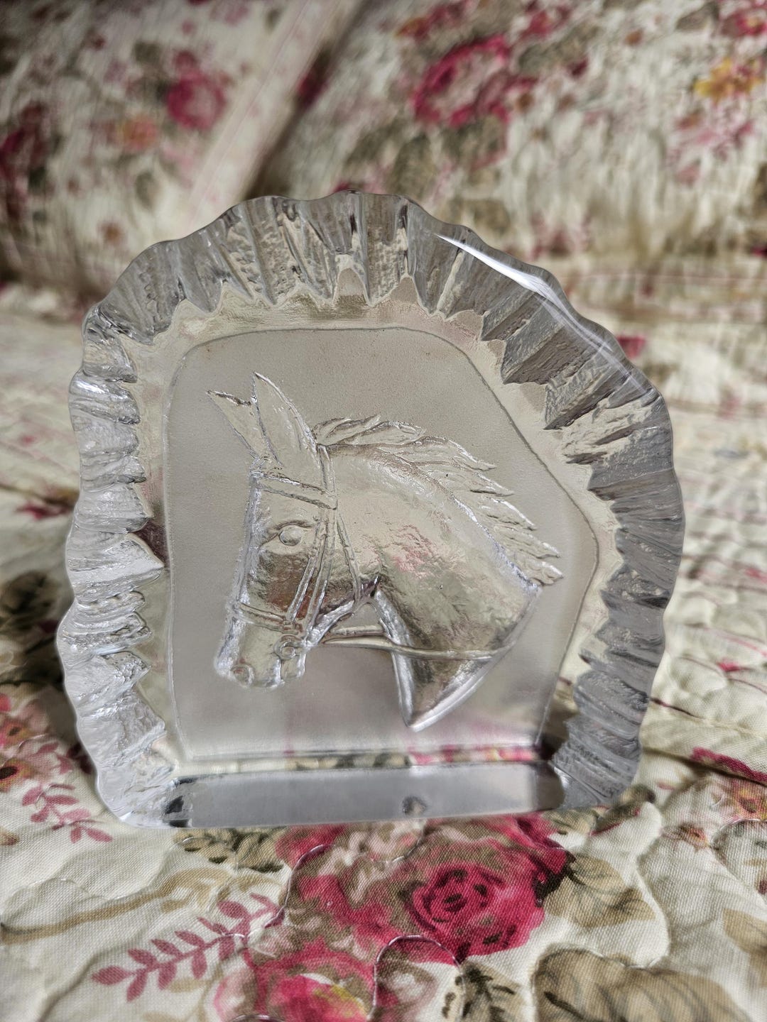 Vintage Swedish Crystal Horse Paperweight Vintage Crystal Equestrian ...