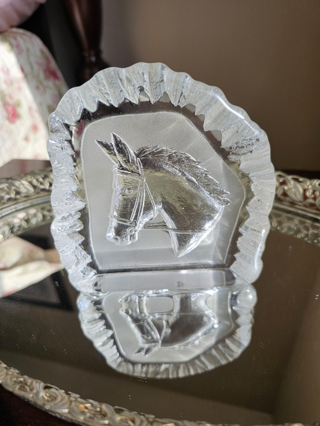 Vintage Swedish Crystal Horse Paperweight | Vintage Crystal ...