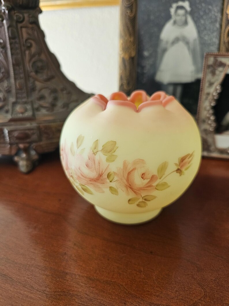 1970s Fenton Louise Piper Burmese Rose Bowl Uranium Glass Louise Piper ...