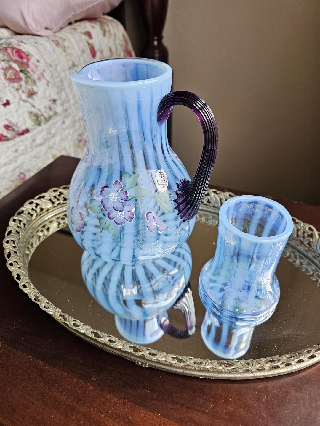 Vintage Fenton Diamond Jubilee Collection 75th Anniversary Optic Ribbed ...