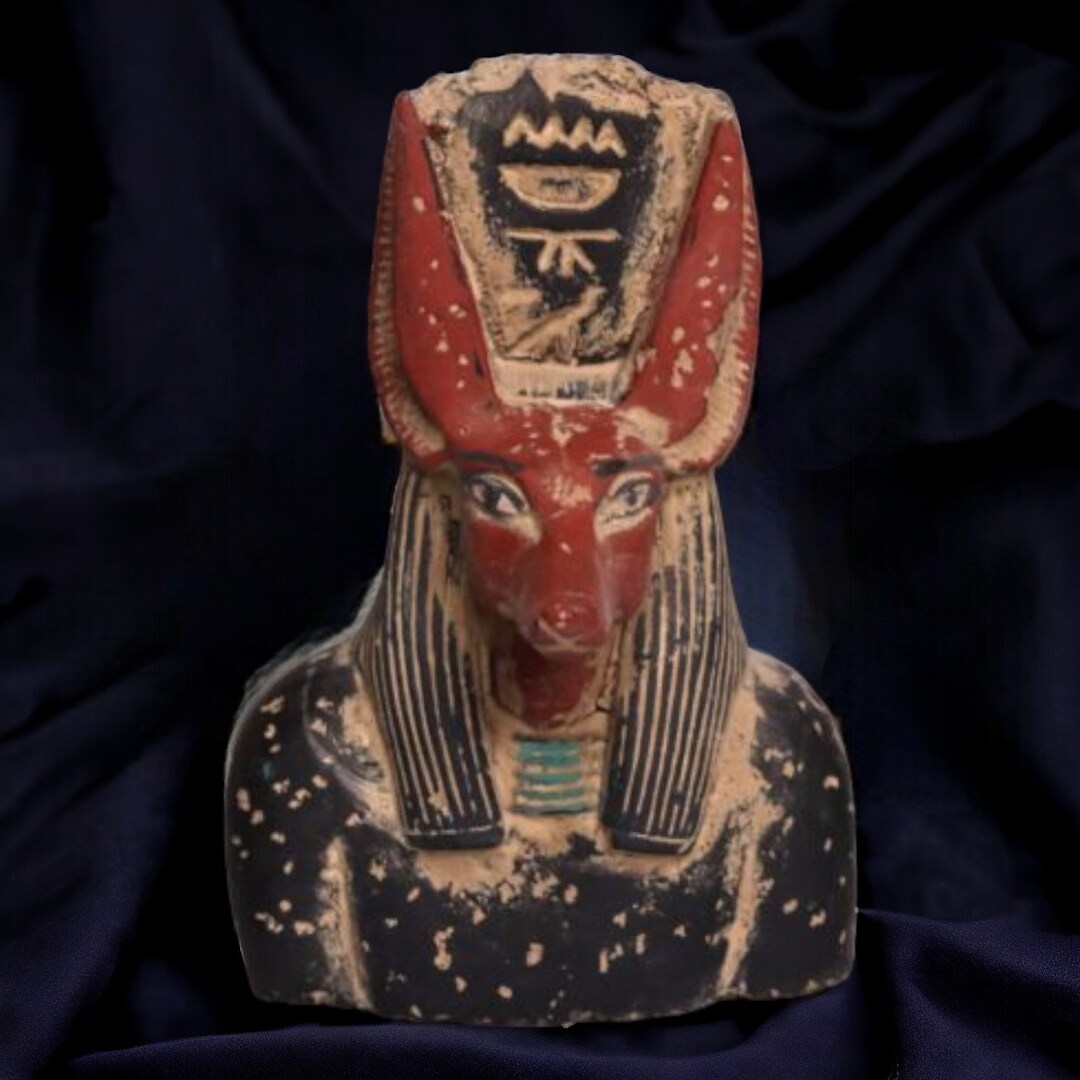 Anubis Head Statue Ancient Egyptian God of Afterlife Handcrafted ...