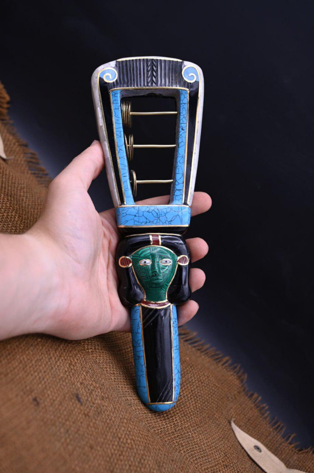 Handcrafted Hathor Sistrum Egypt Instrument Pretty Sound Hathor Goddess ...