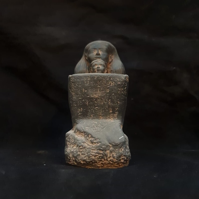 Rare Block Statue Senenmut and Neferure/ Egyptian Antiquities ...