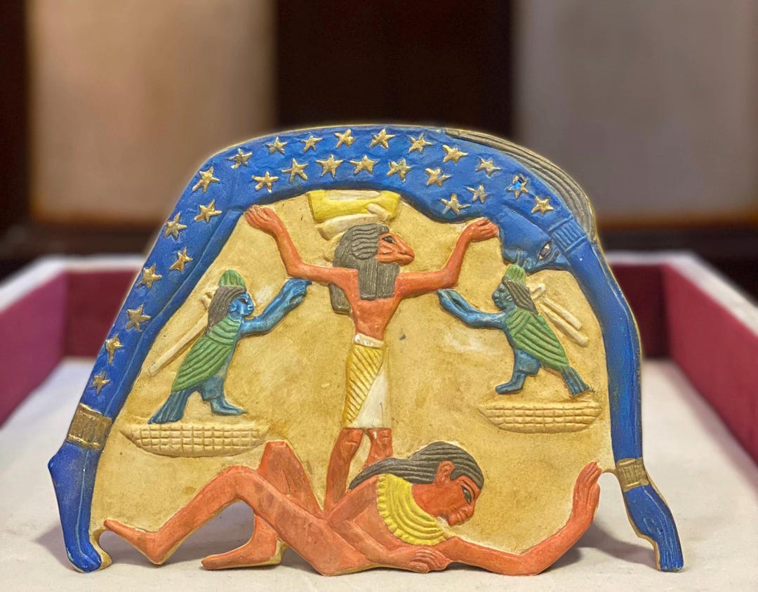 A Colored Limestone Plaque of Goddess Nut, the Sky Deity in Ancient ...