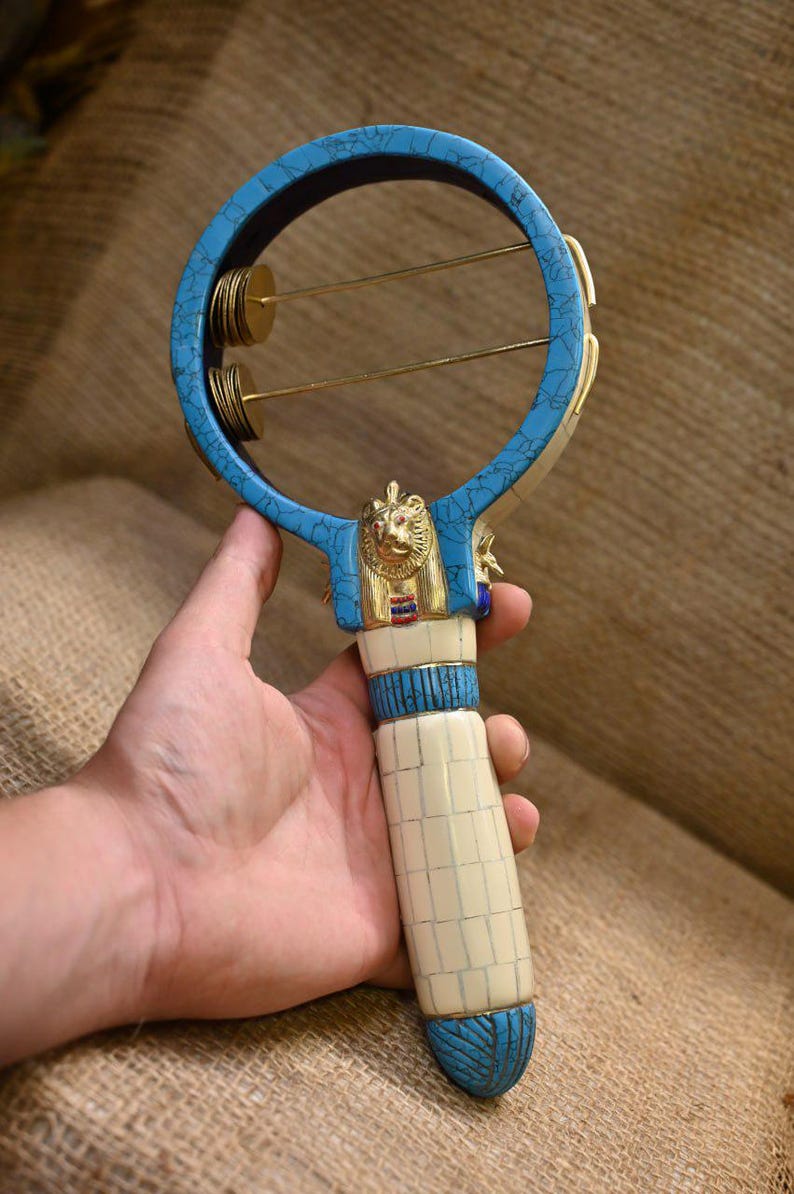 Hand-carved Sekhmet Sistrum: Ancient Egyptian Musical Instrument - Etsy