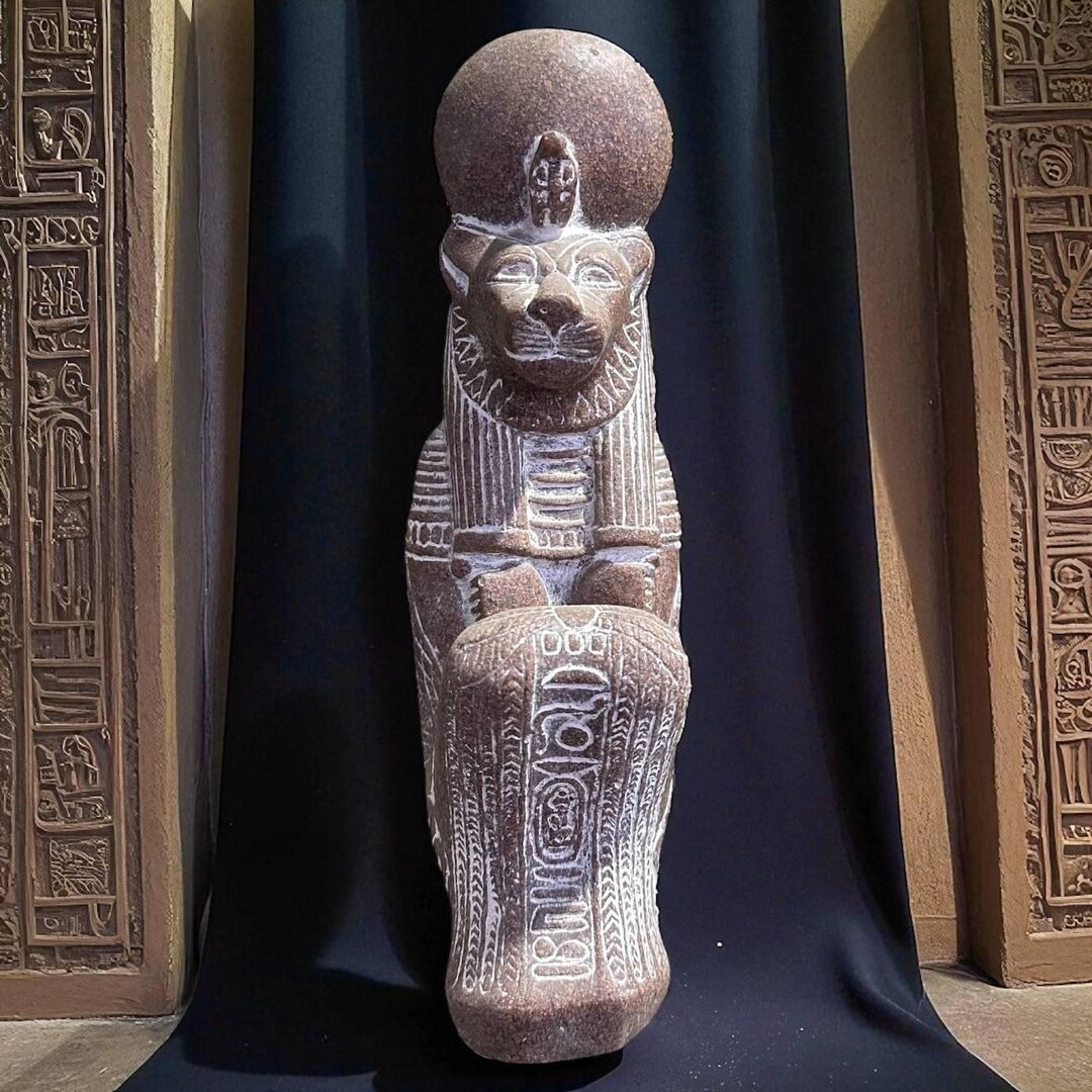 Hand Carved Stone Sekhmet Statue: Egyptian Goddess Sculpture, 25 Cm ...