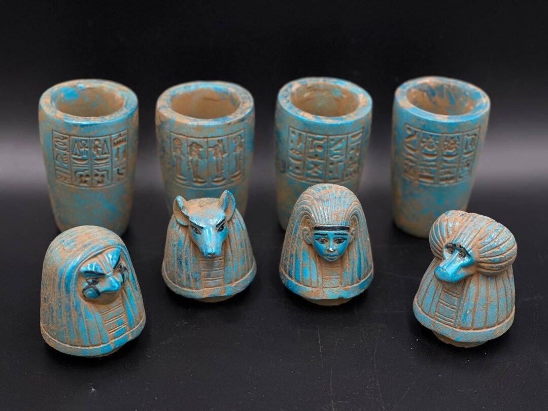 Ancient Egyptian Canopic Jars Set-ancient Symbol of Eternity and Royal ...