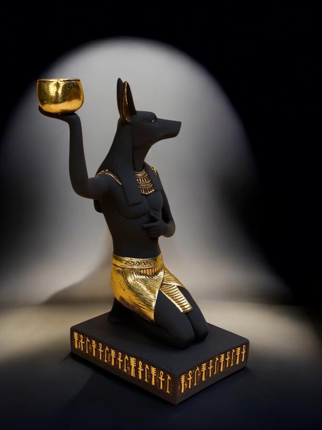 Ancient Egyptian Jackal God Anubis Candle Holder, Egyptian Anubis God ...