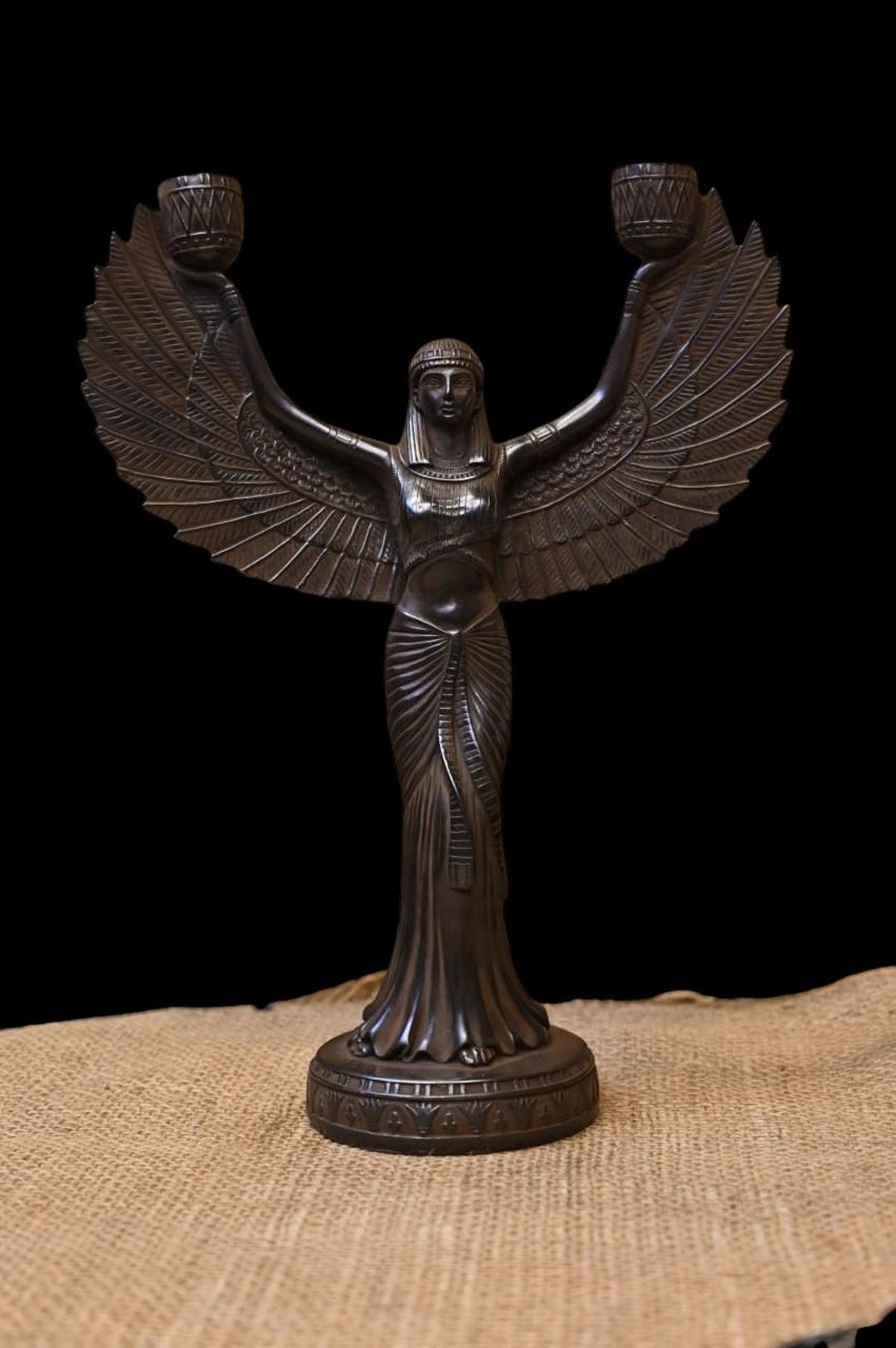 Handmade Basalt Isis Statue, Egyptian Goddess Replica - Etsy