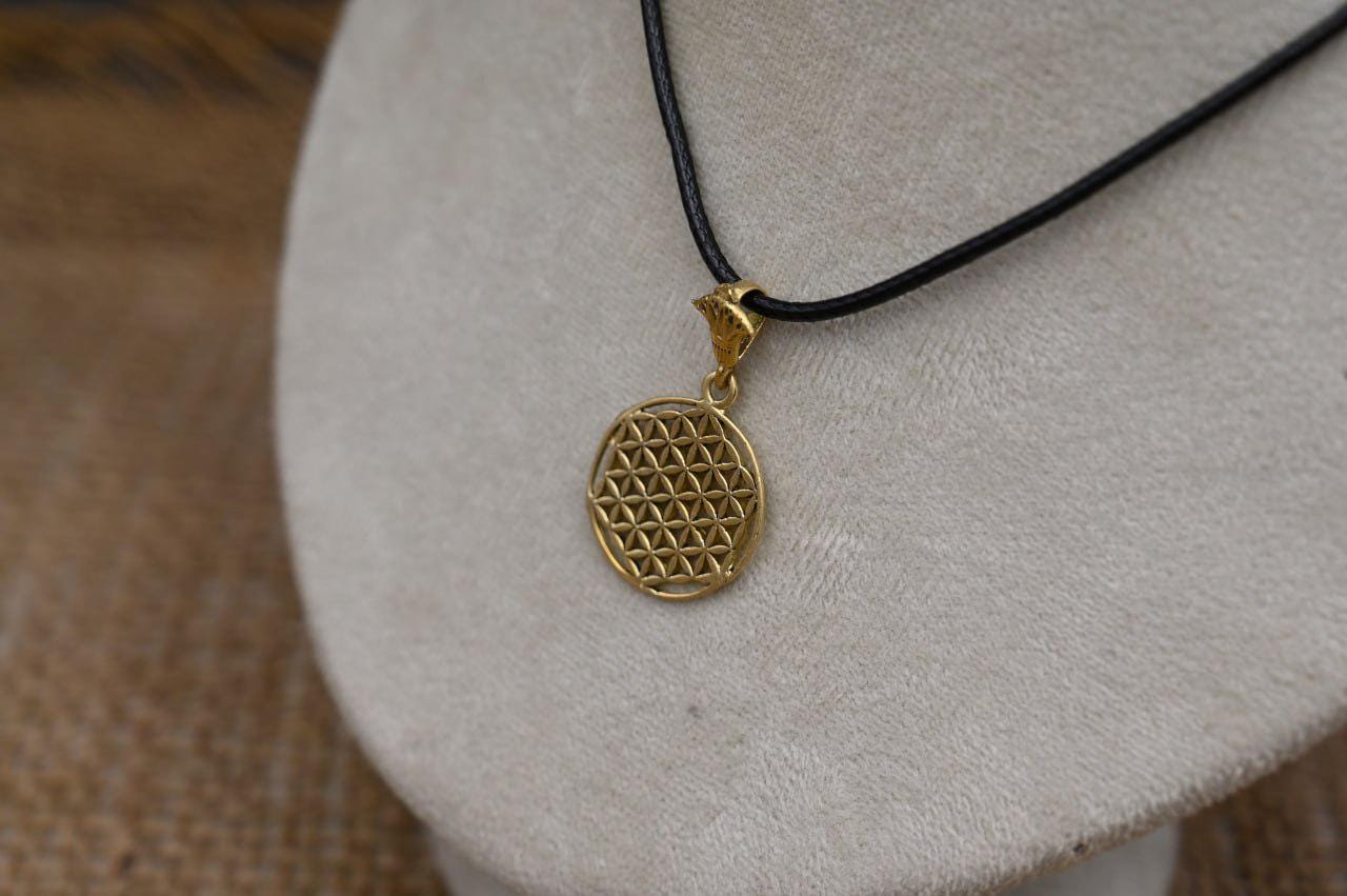 Gold Tone Flower of Life Amulet: Egyptian Hexafoil Necklace - Etsy