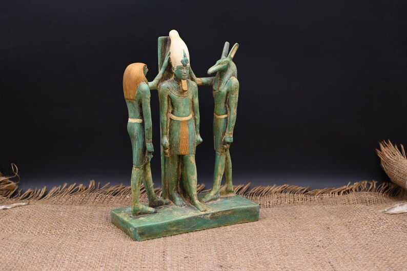 Hand-carved Egyptian Trinity Statue: King Ramesses III, Horus & Set - Etsy