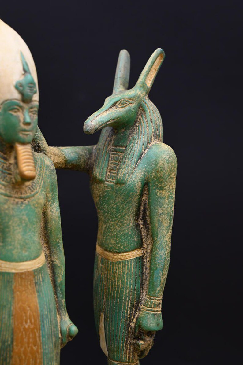 Hand-carved Egyptian Trinity Statue: King Ramesses III, Horus & Set - Etsy