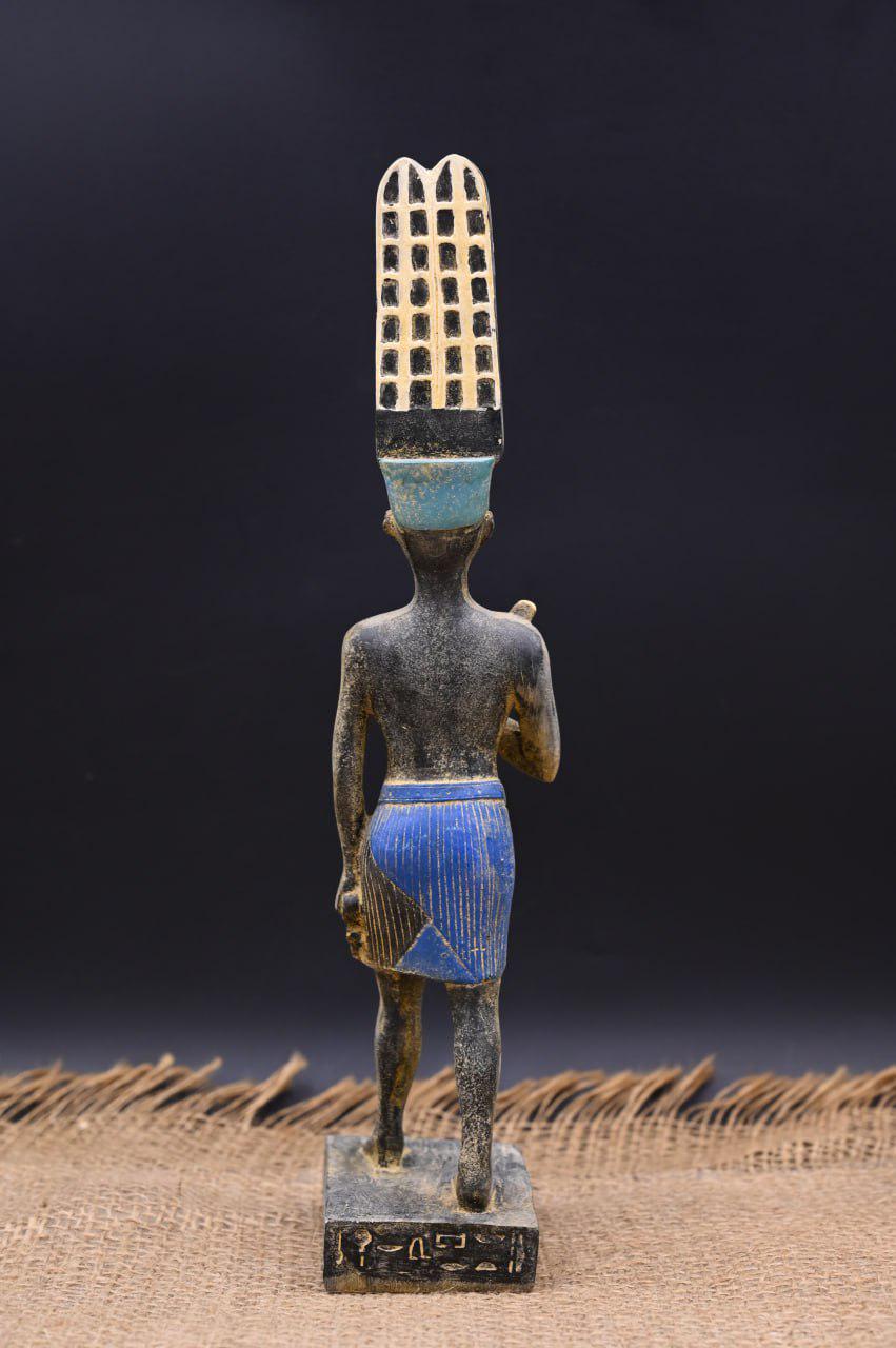 Handcrafted Stone Amun Ra Statue: Egyptian God Replica Decor - Etsy