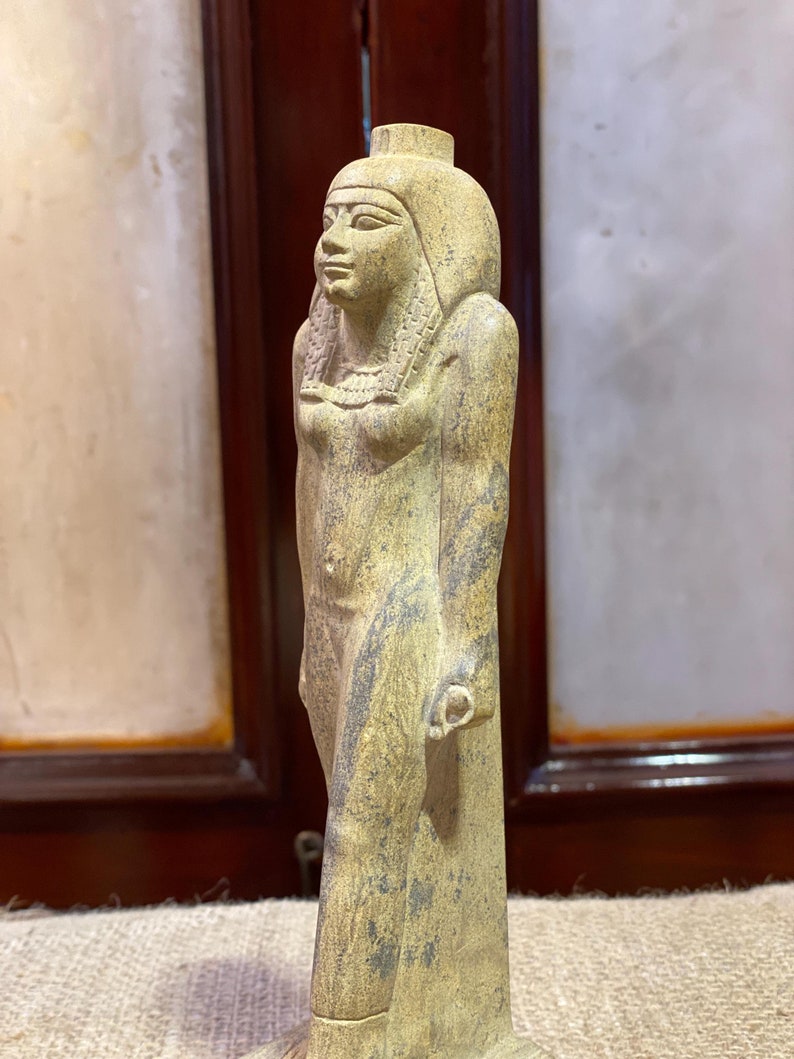 Handmade Goddess Isis Statue, Egyptian Volcanic Stone Carving, 25cm - Etsy