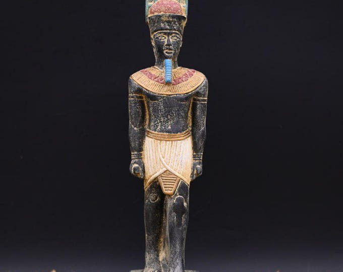Ancient Egyptian Amun Ra Statue Carved Stone Antique Pharaoh Egypt ...